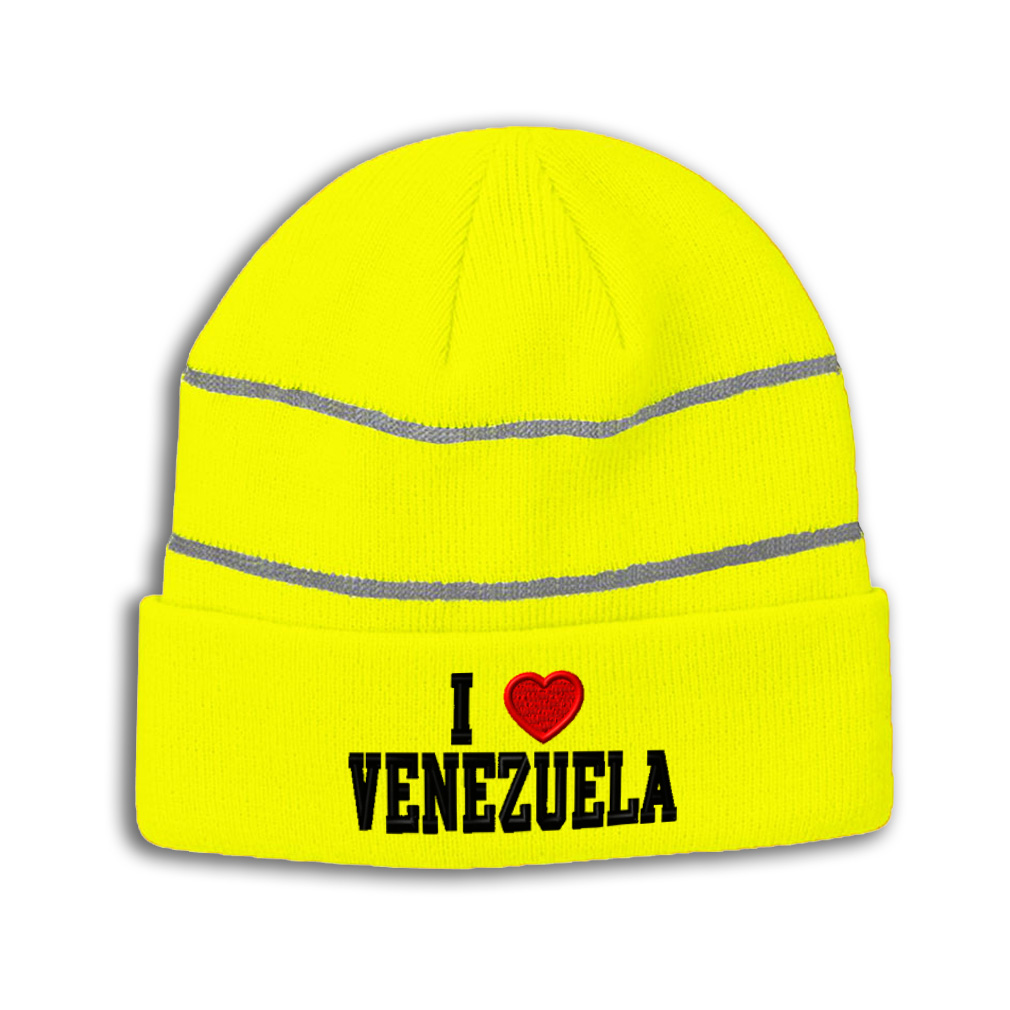 Reflective Beanie for Men & Women I Love Venezuela I Love Acrylic 1 ...